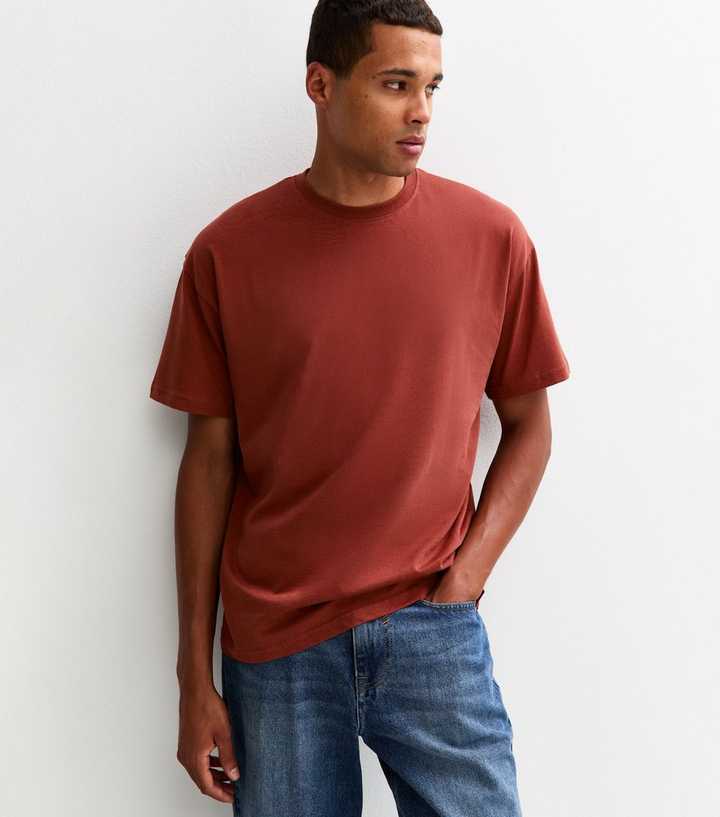 Rust Oversized Crew Neck T-Shirt | New Look