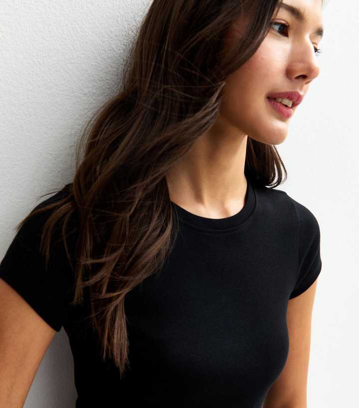 Black Crew Neck Baby Tee | New Look