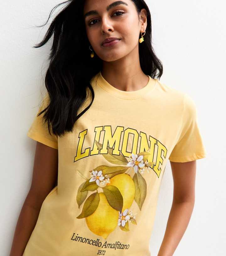 Light Yellow Lemon Print T-Shirt | New Look