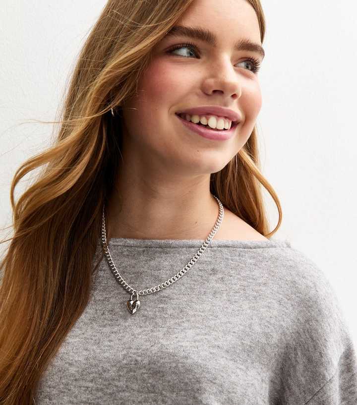 Girls Grey Slash Neck Soft Touch Top | New Look