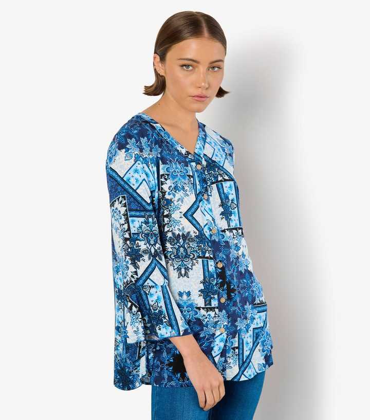 Apricot Blue Patchwork Print Blouse | New Look