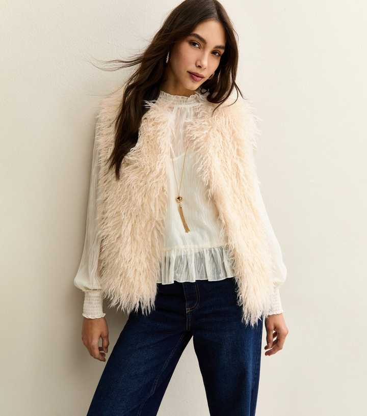 Off White Faux Fur Gilet | New Look