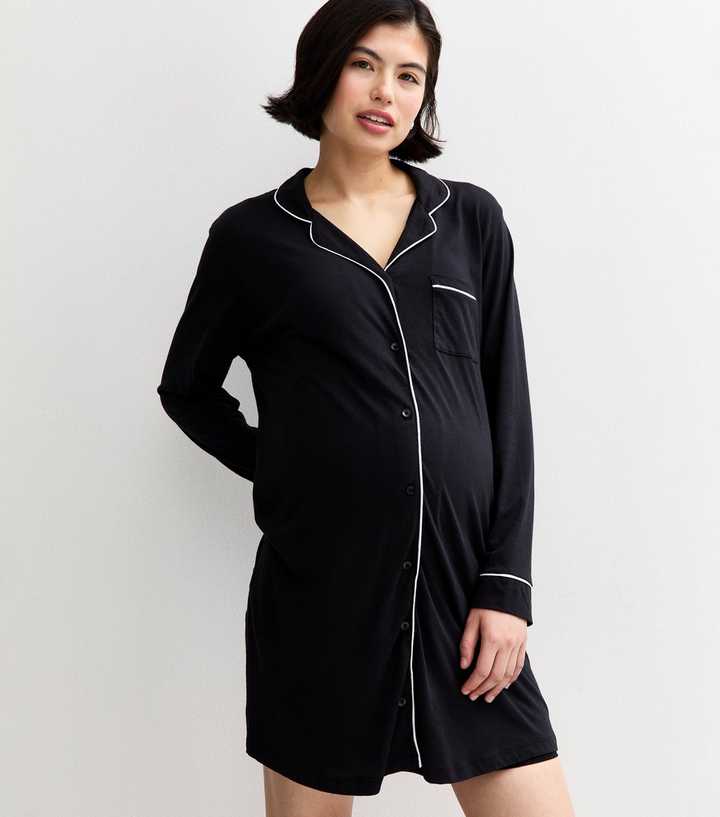 Maternity Black Jersey Nightshirt | New Look