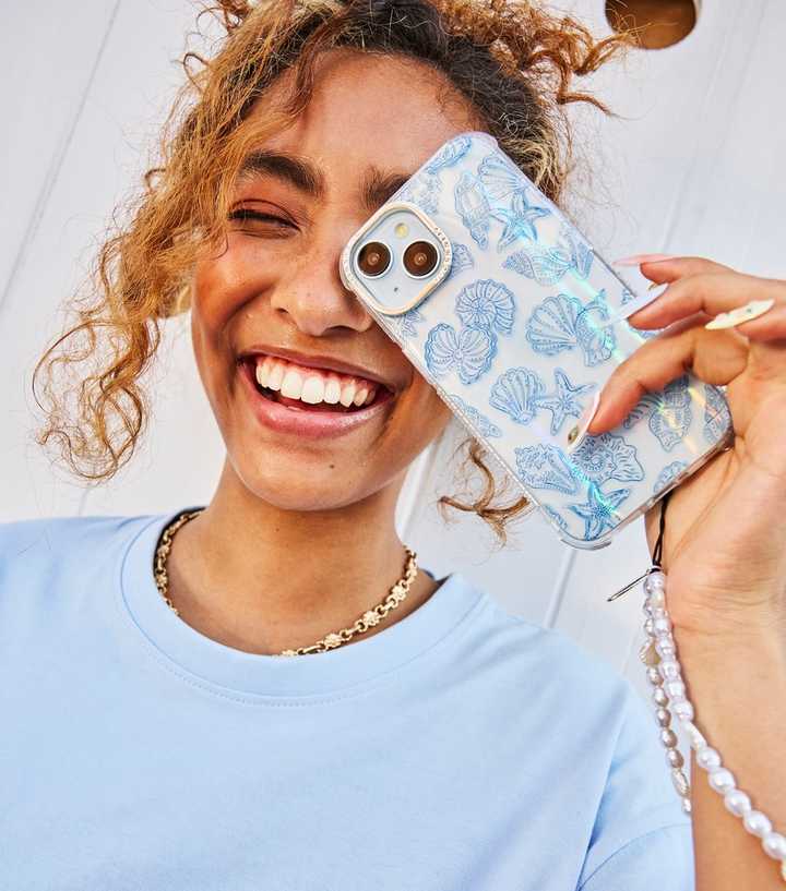 Skinnydip Blue Shell Print iPhone Case | New Look