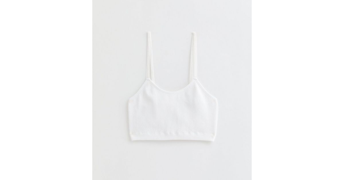 Girls White Ribbed Seamless Bralette | New Look