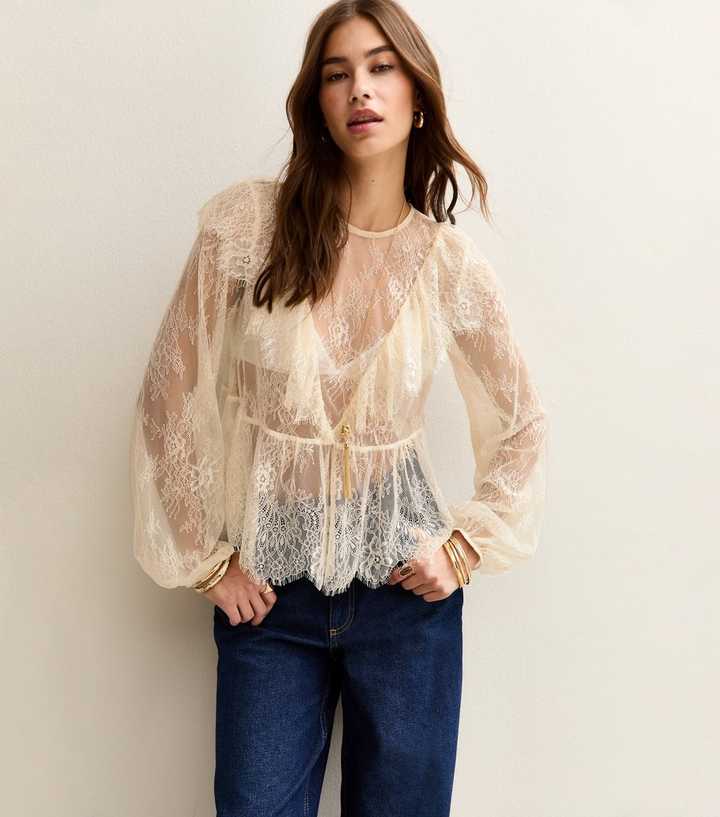 See Through Lace Blouse