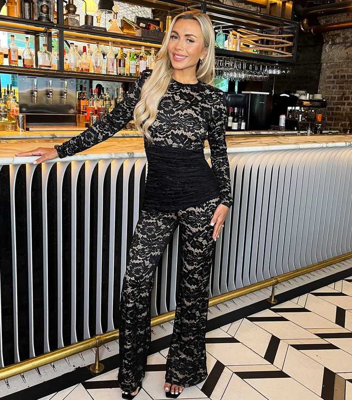 AX Paris Black Lace Flared Leg Jumpsuit | New Look