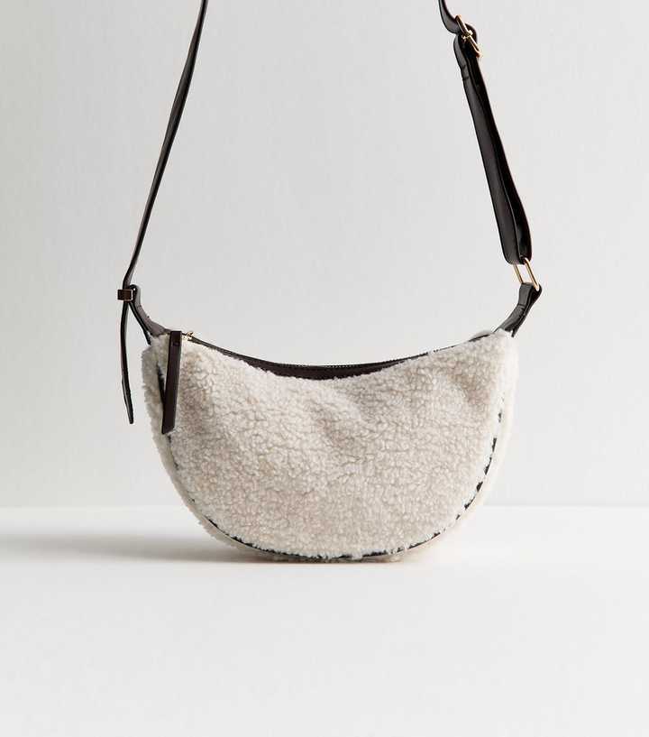 Off White Borg Sling Cross Body Bag | New Look