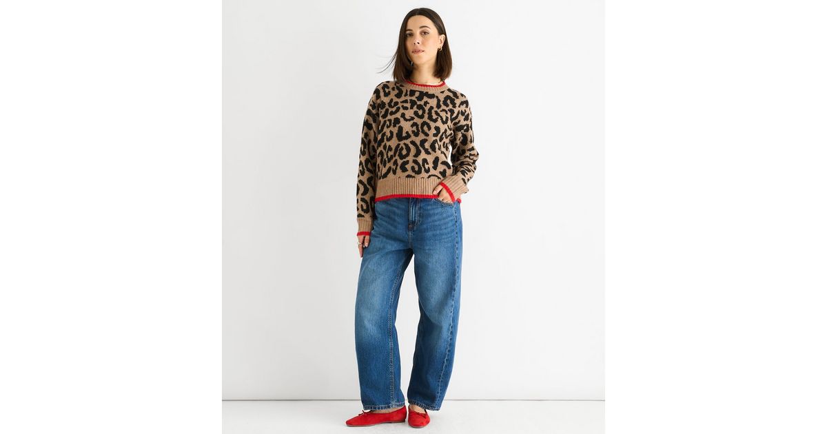 Gini London Brown Animal Print Jumper | New Look