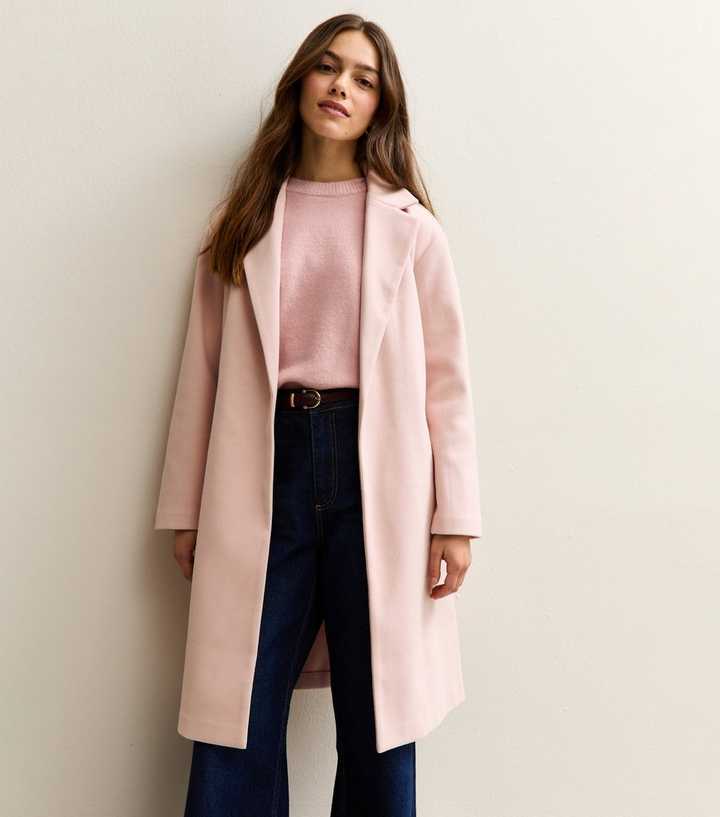 Petite Pale Pink Longline Formal Coat | New Look