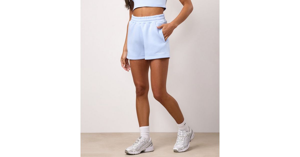 Gym King Light Blue 365 Fleece Shorts | New Look