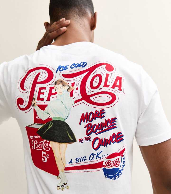 Only & Sons Oversized White Cotton Pepsi Cola T-Shirt | New Look