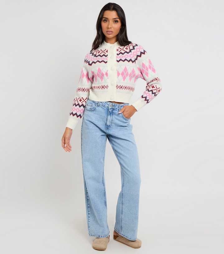 Urban Bliss Cream Fair Isle Knit Cardigan | New Look