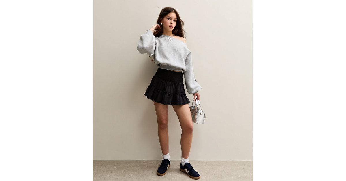 Girls Black Ruffled Jersey Skort | New Look