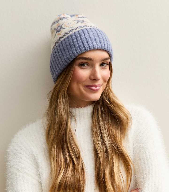 Blue Fairisle Pattern Beanie | New Look