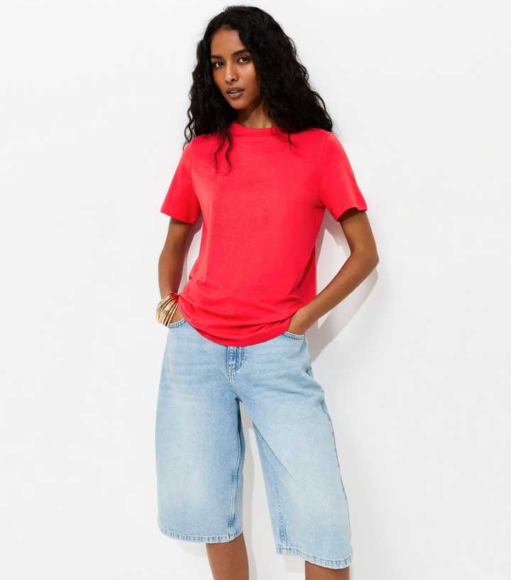 Bright Red Cotton Crew Neck T-Shirt | New Look
