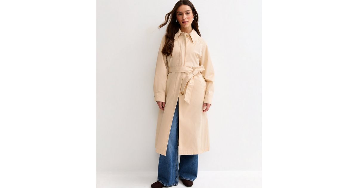 Petite Cream Mac Trench Coat | New Look