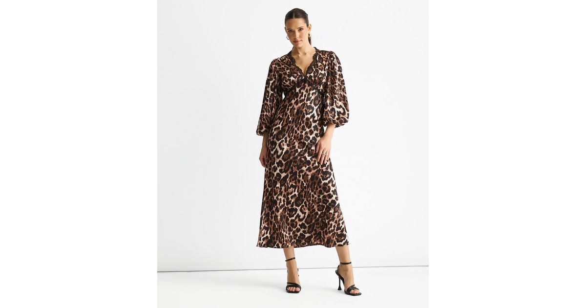 Gini London Brown Leopard Print Dress | New Look