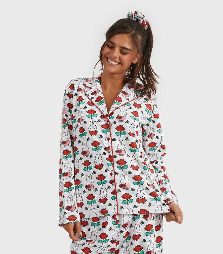 Skinnydip White Miffy Rose Shirt and Trousers Pyjama Set | New Look