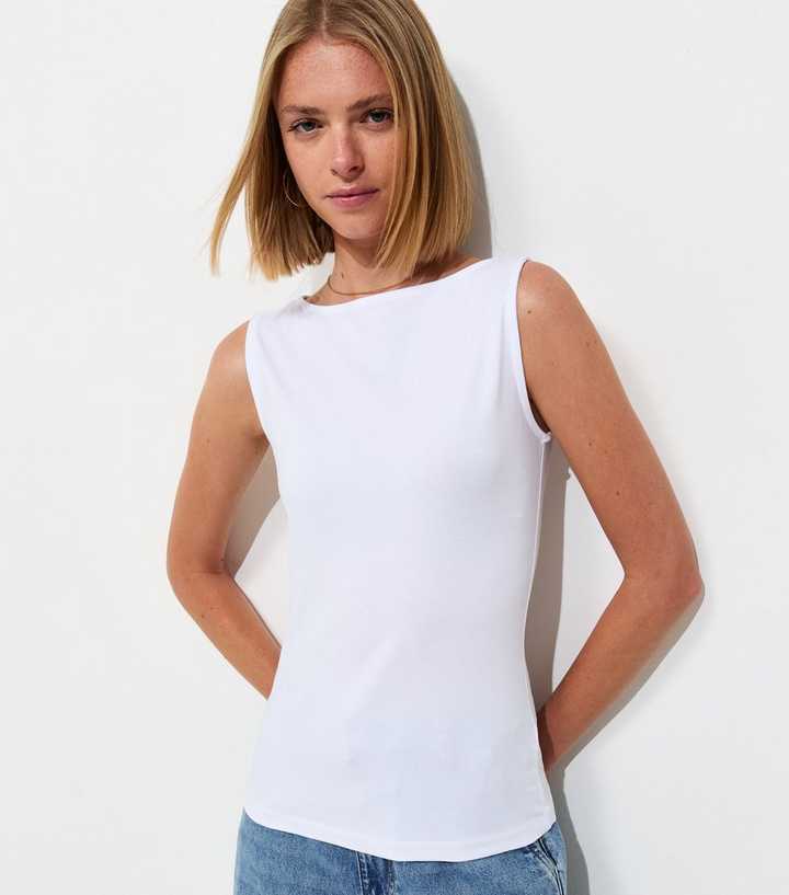White Slash Neck Vest Top | New Look