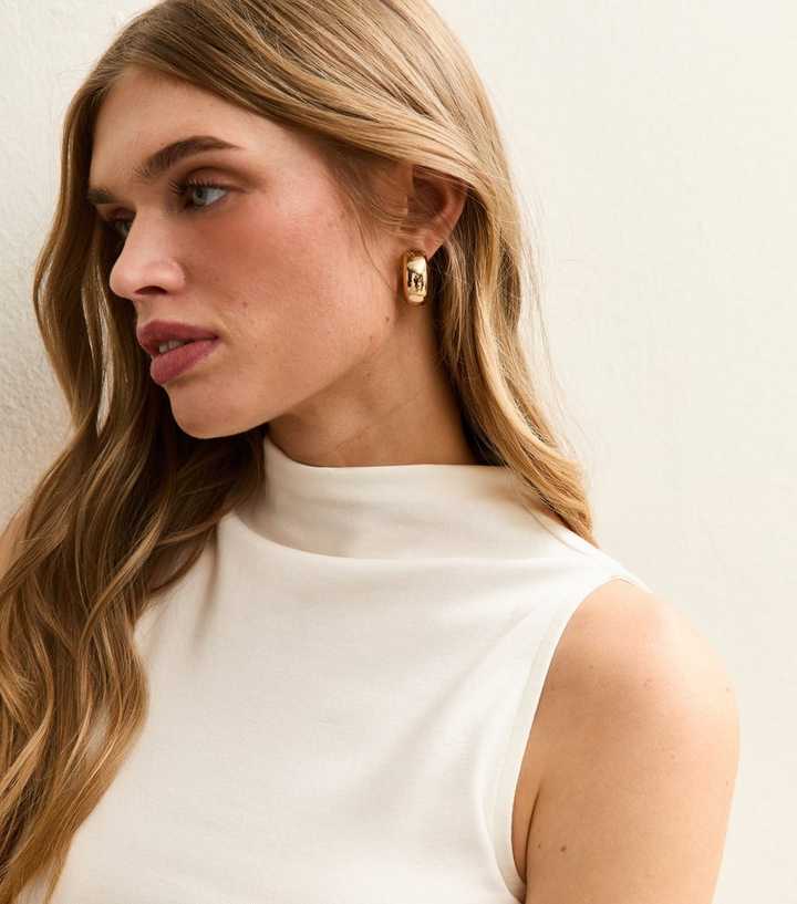 Cream Grown On Neck Vest | New Look