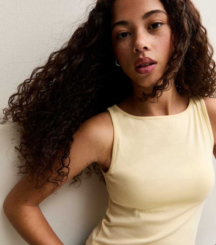 Girls Light Yellow Stretchy Tank Top | New Look