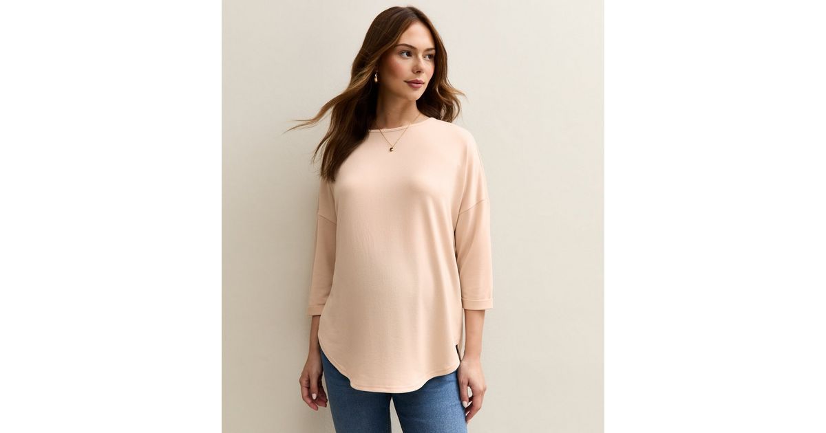 Maternity Cream Cropped Sleeve Top | New Look