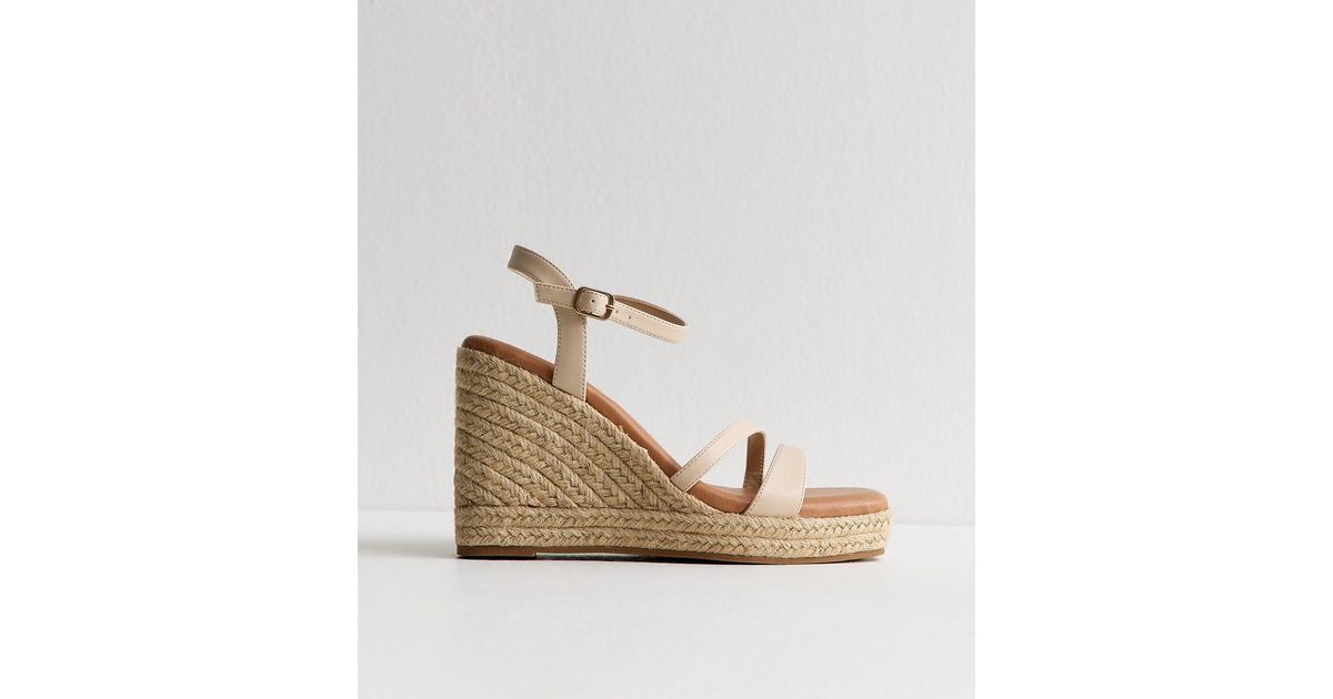 Off White Faux Leather Wedges | New Look
