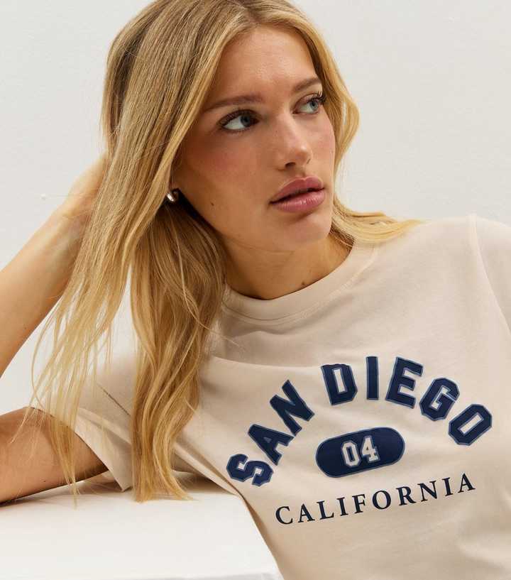 Off White Cotton San Diego Logo T-Shirt | New Look