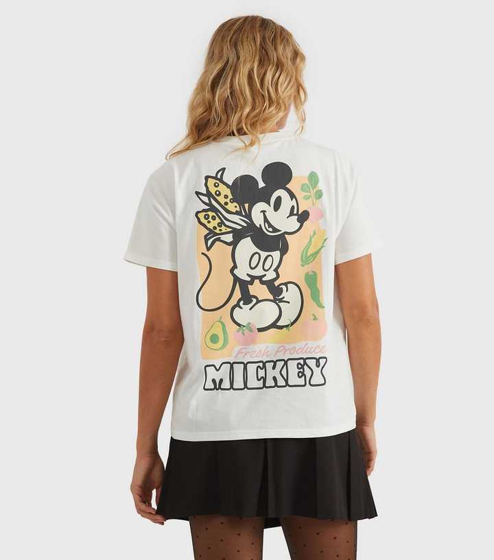 Custard Clothing White Disney Mickey Fresh Produce T-Shirt | New Look