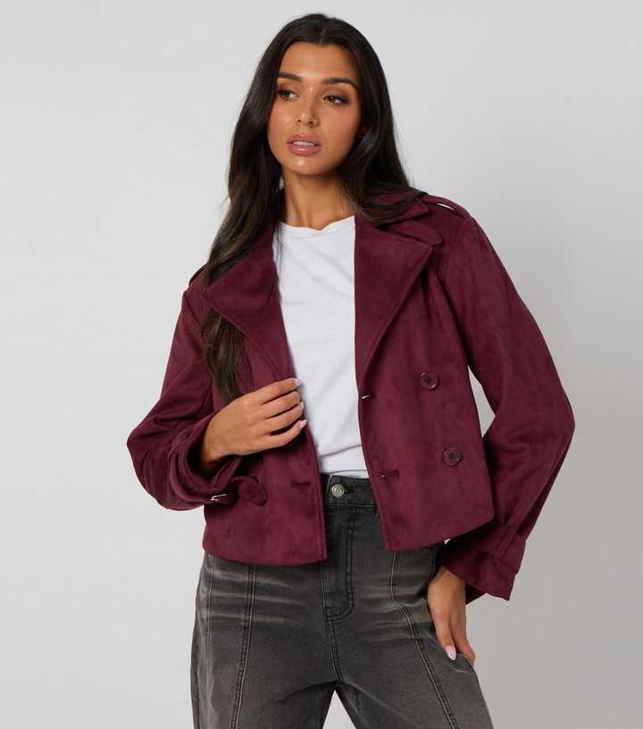 Urban Bliss Dark Purple Faux Suede Jacket | New Look