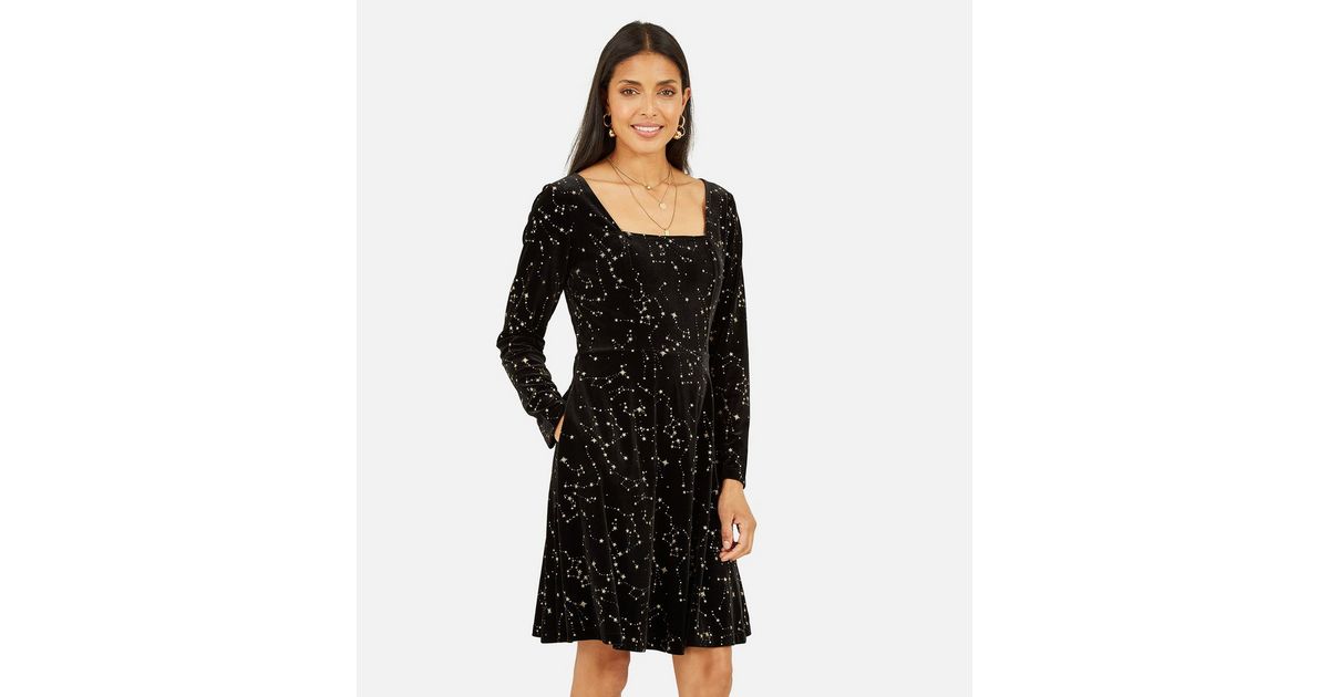 Yumi Black Constellations Mini Dress | New Look