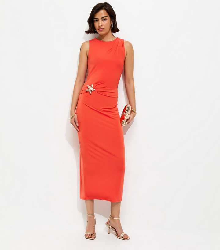 Red Starfish Charm Racerback Midi Dress | New Look